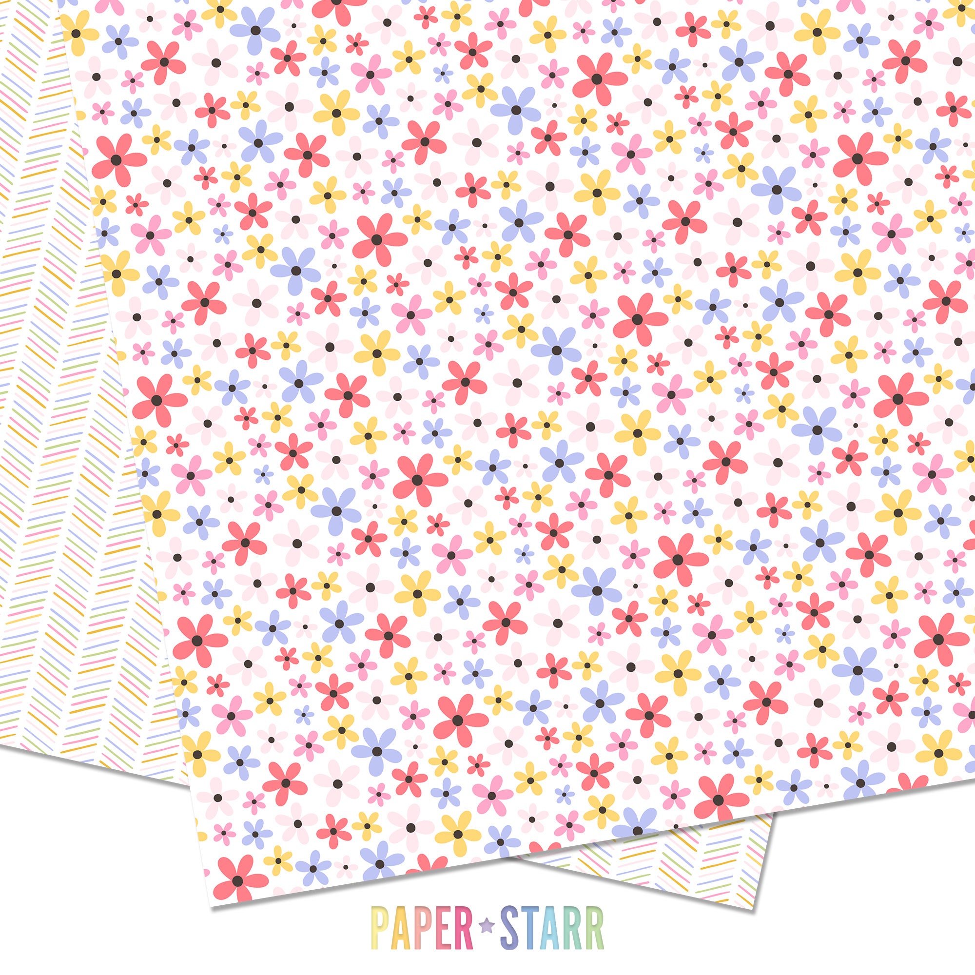 Spring Digital Paper, Spring Floral Clipart, Floral Digital Paper ...