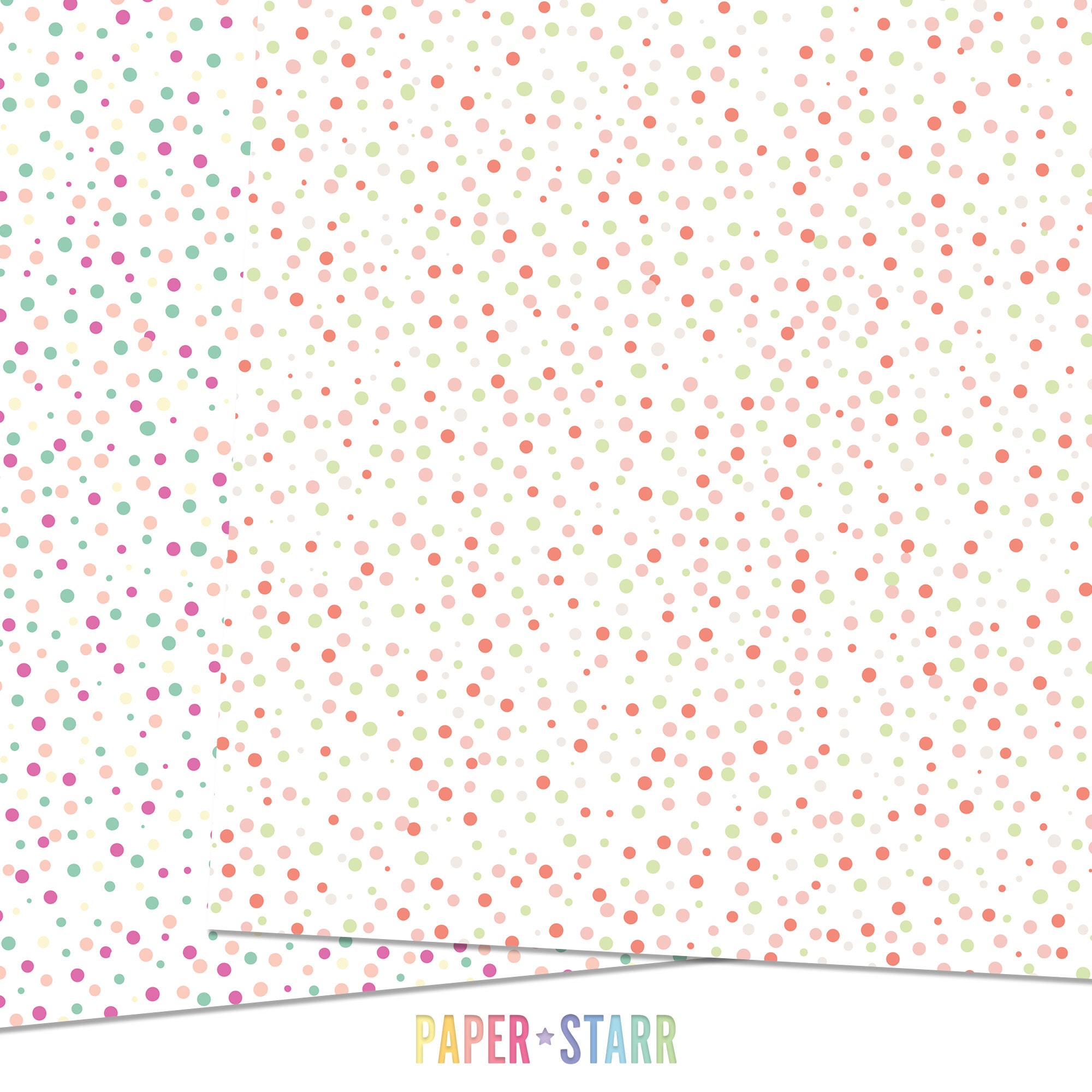 Polka Dot Digital Paper, Random Dot Background, Spot Patterns, Dots ...