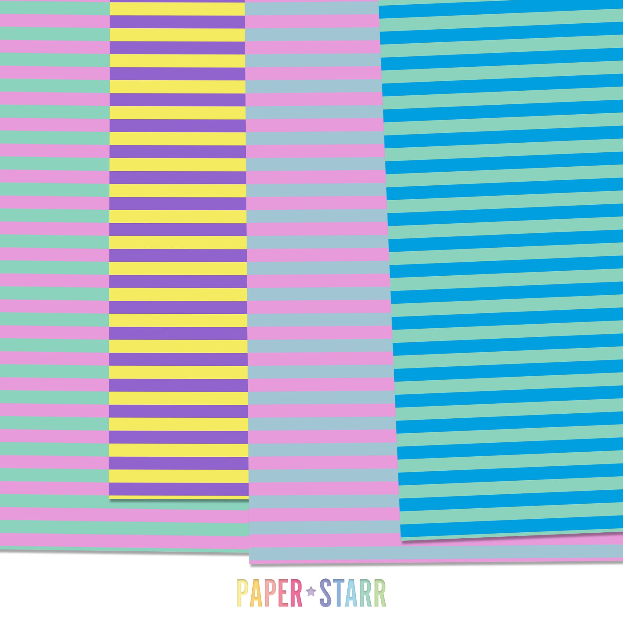 Rainbow Digital Paper, Duo Tone Stripe Digital Paper, Stripe Digital ...