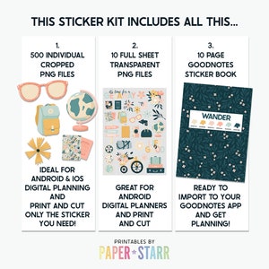 500 Floral Digital Planner Stickers for Goodnotes & Other Digital ...