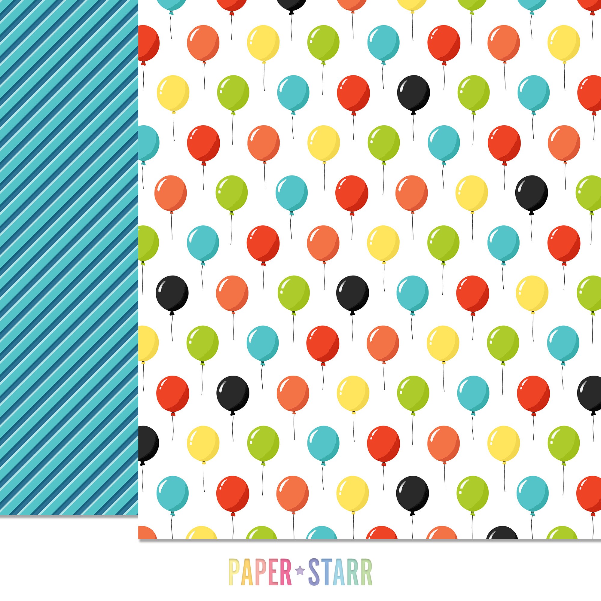 Birthday Digital Paper and Birthday Clipart Set, Party Invitation ...