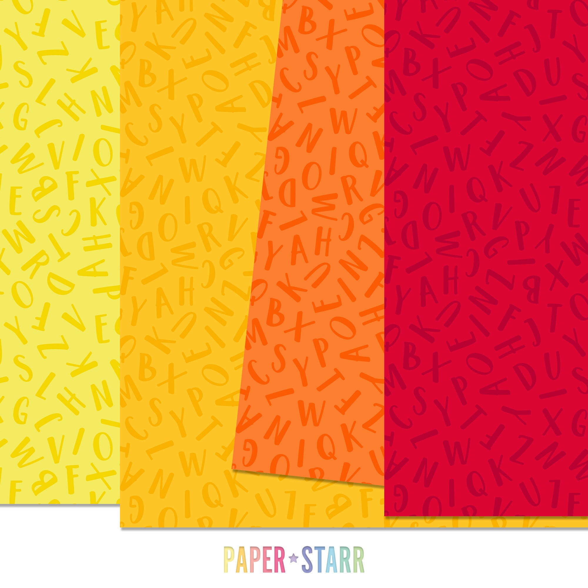 Rainbow Digital Paper, Alphabet Digital Paper, School Digital Paper ...