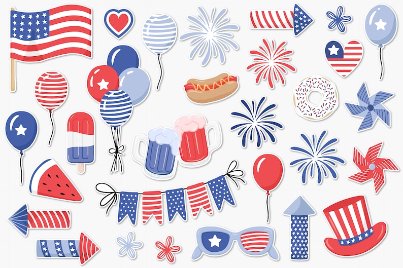 4th of July Clipart, American Clipart, Independence Day Clipart, USA ...