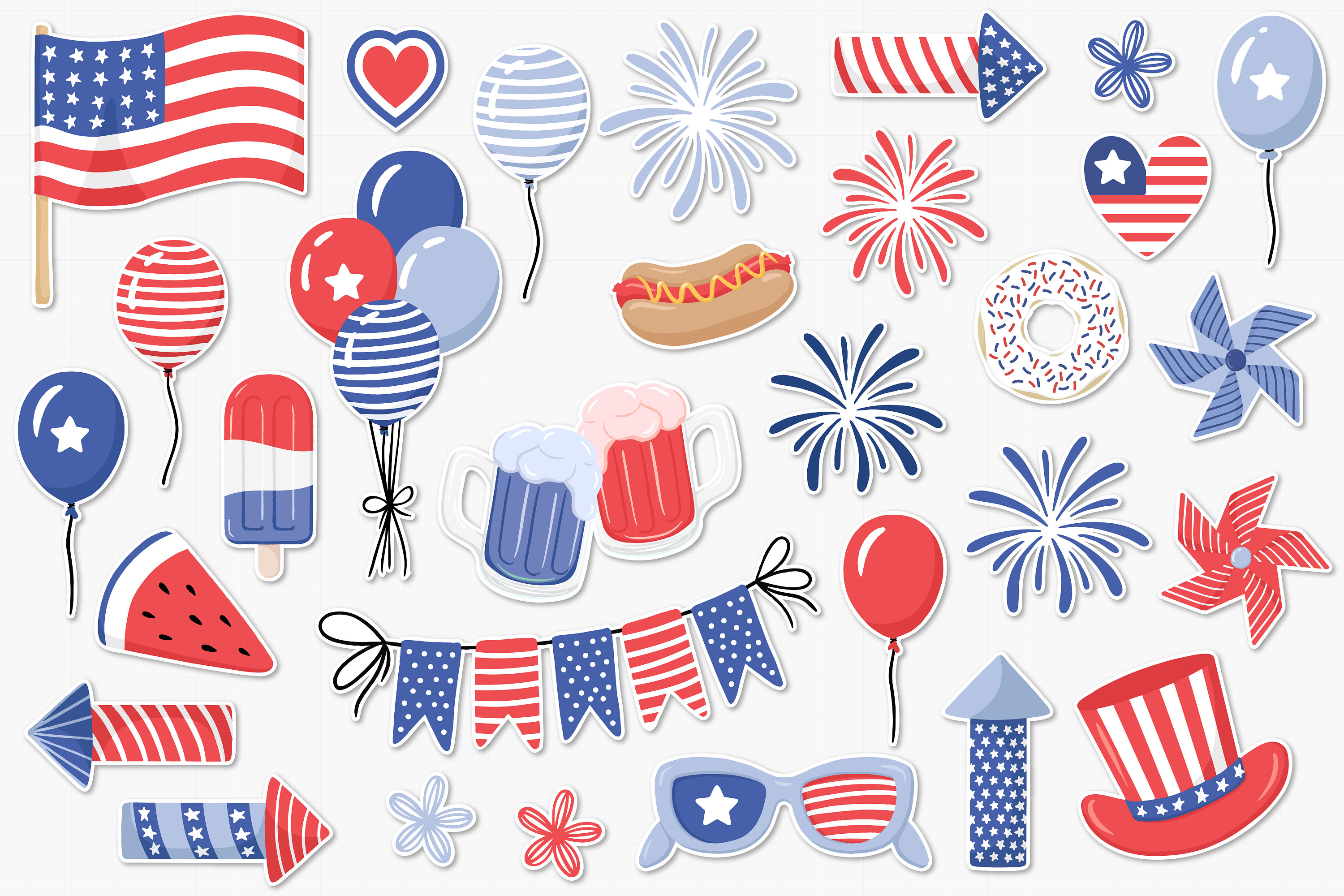 4th of July Clipart, American Clipart, Independence Day Clipart, USA ...