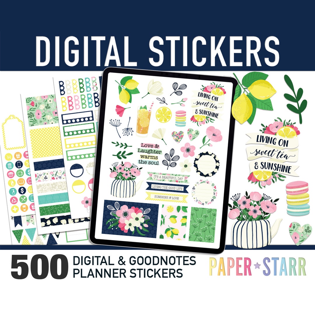 500 Spring Summer Digital Planner Stickers for Goodnotes & Other ...