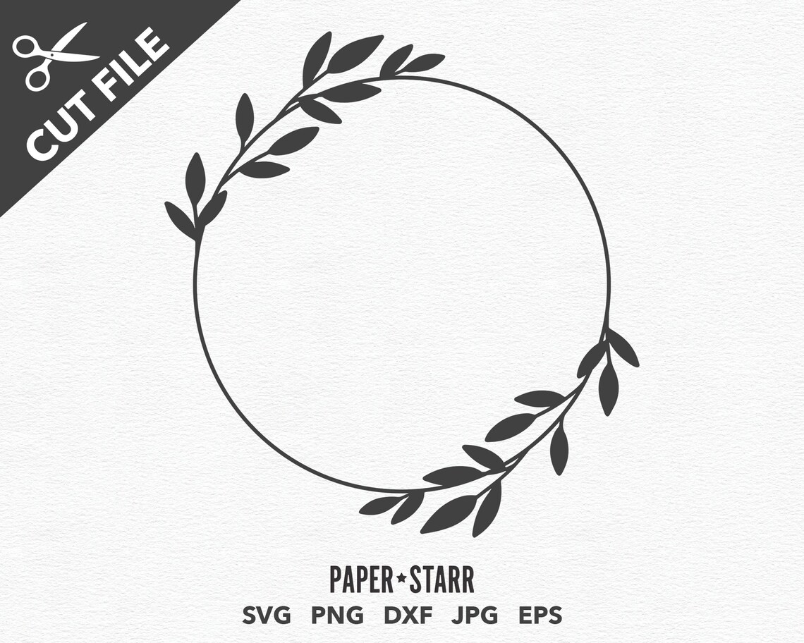 Wreath SVG File, Laurel Wreath SVG, Leaf Wreath Clip Art, Monogram ...