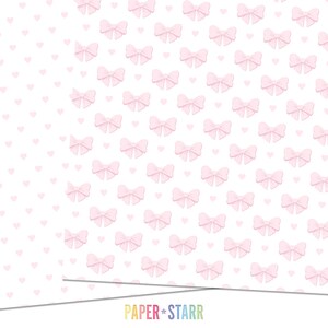 Pink Bow Digital Paper, Coquette Digital Paper, Ribbon Bow Pattern ...