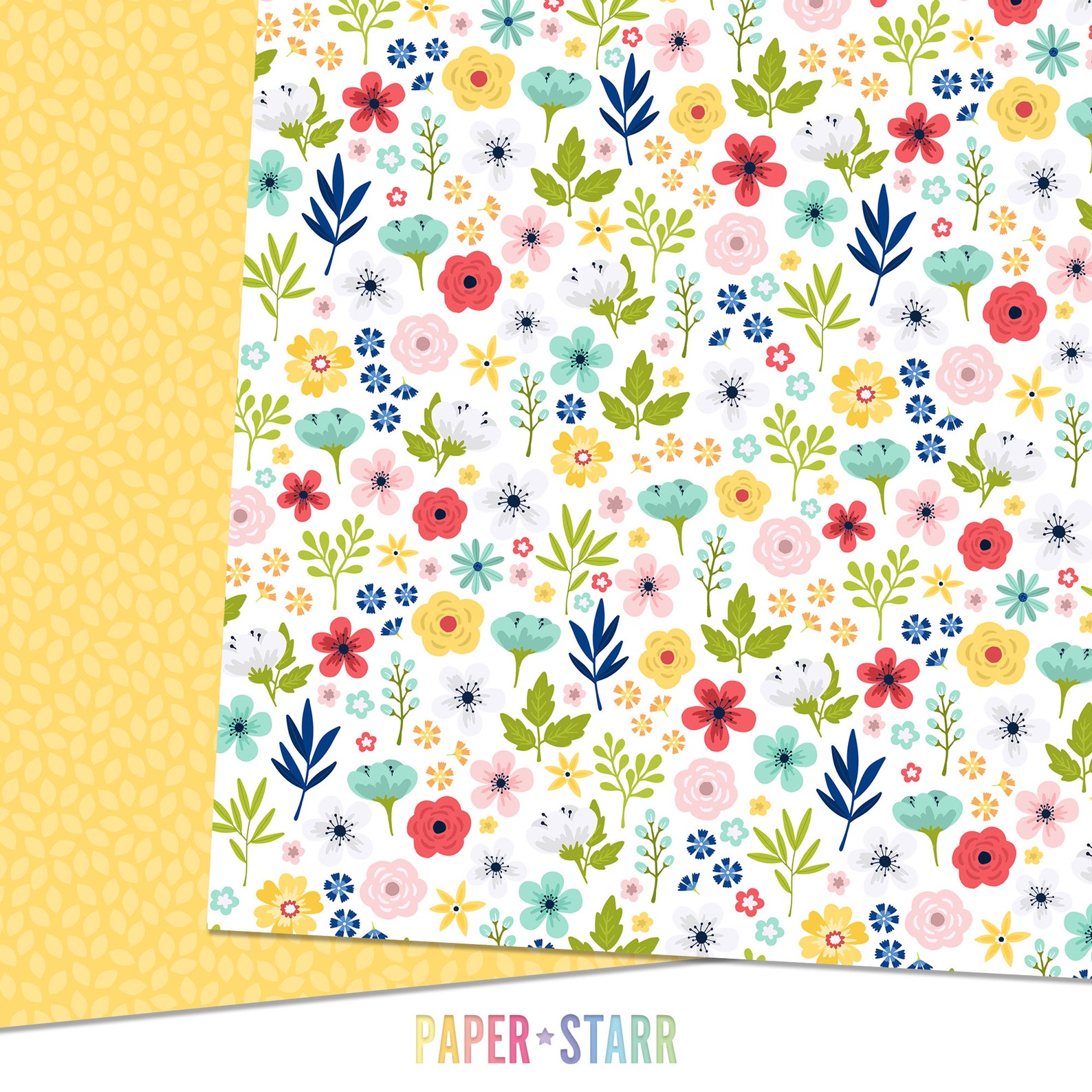 Summer Digital Paper Summer Clipart Floral Digital Paper - Etsy