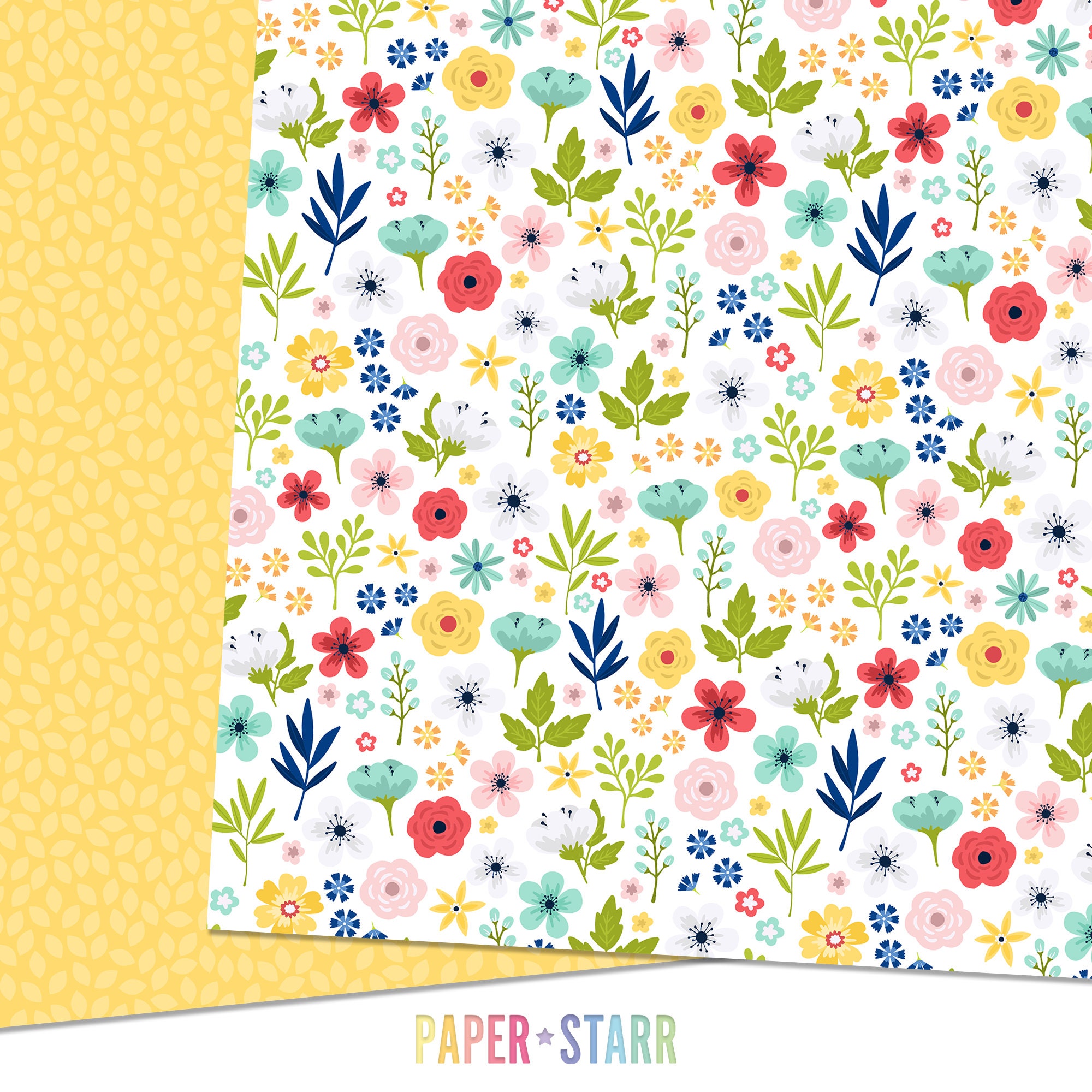 Summer Digital Paper Summer Clipart Floral Digital Paper - Etsy