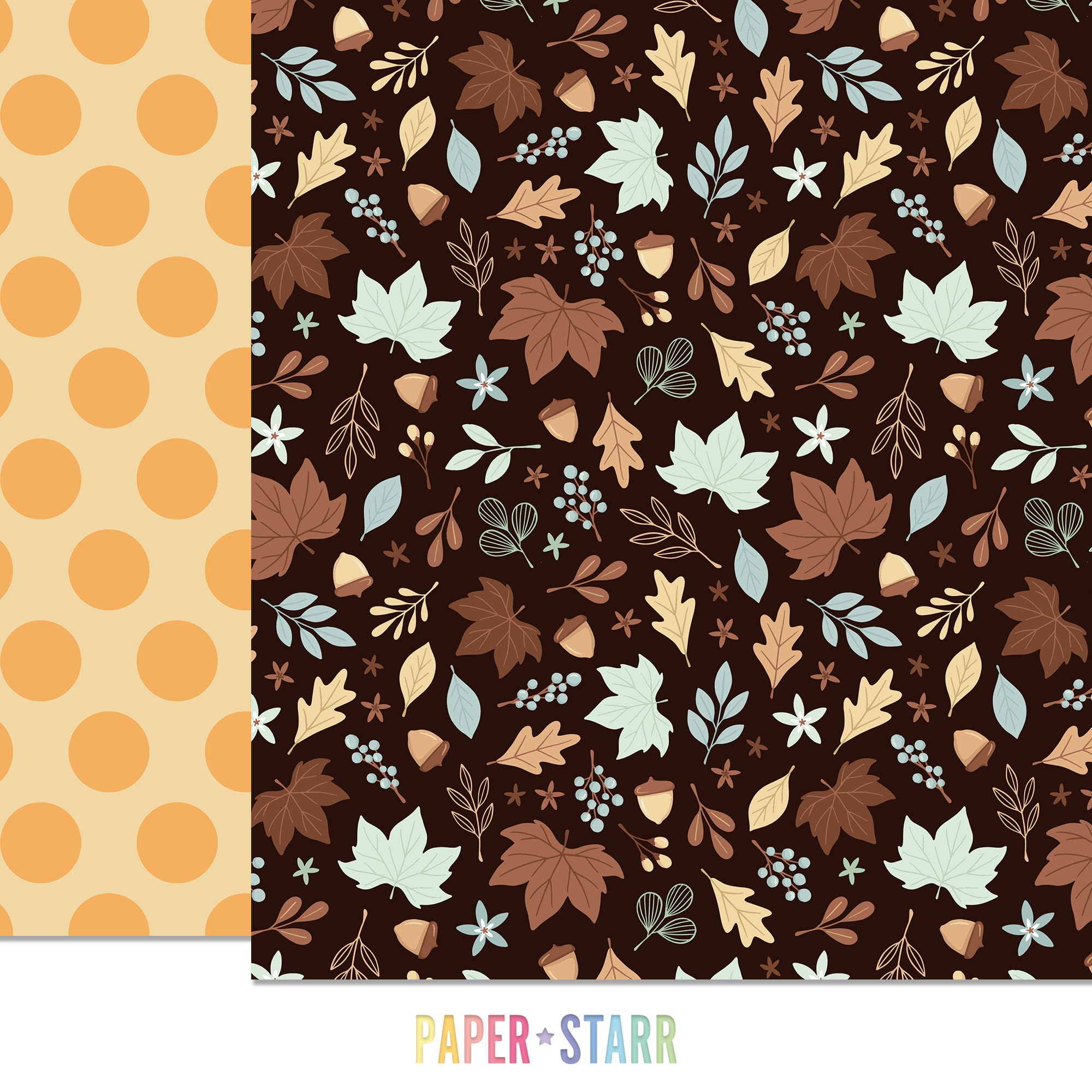 Fall Digital Paper Autumn Digital Paper Seamless Fall - Etsy