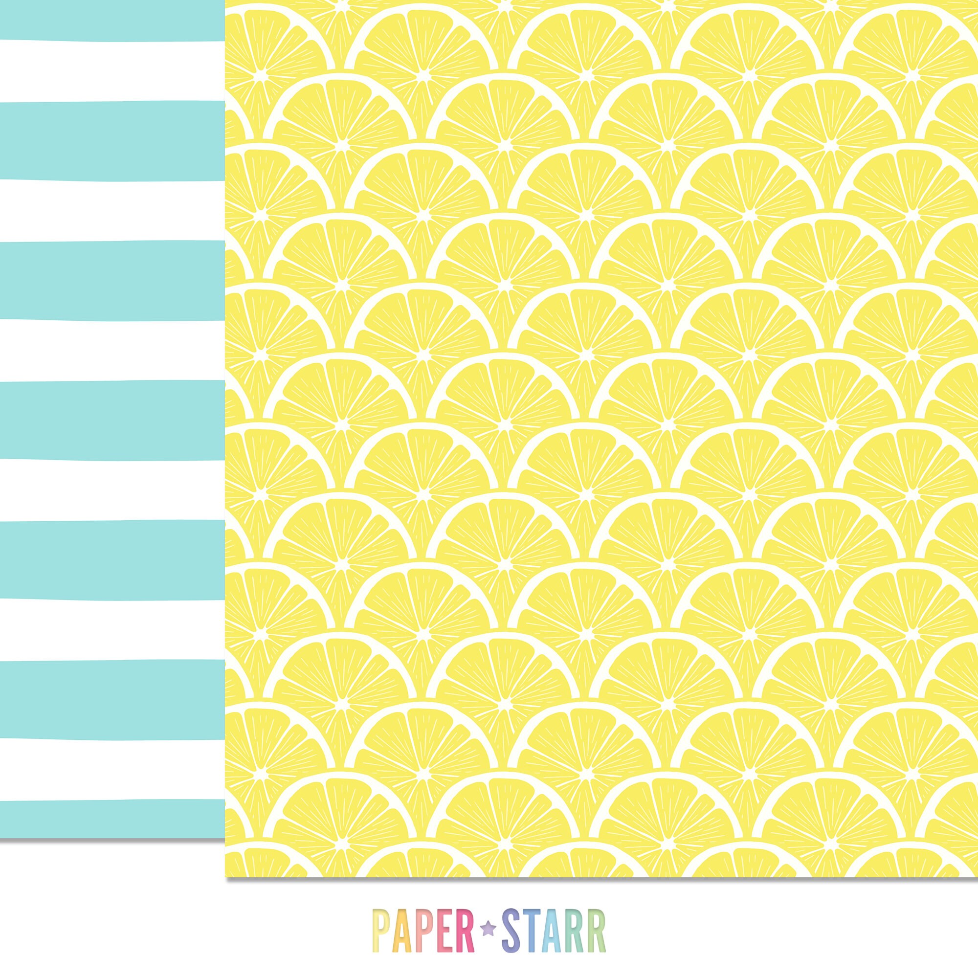 Summer Digital Paper Lemon Digital Paper Summer Floral - Etsy
