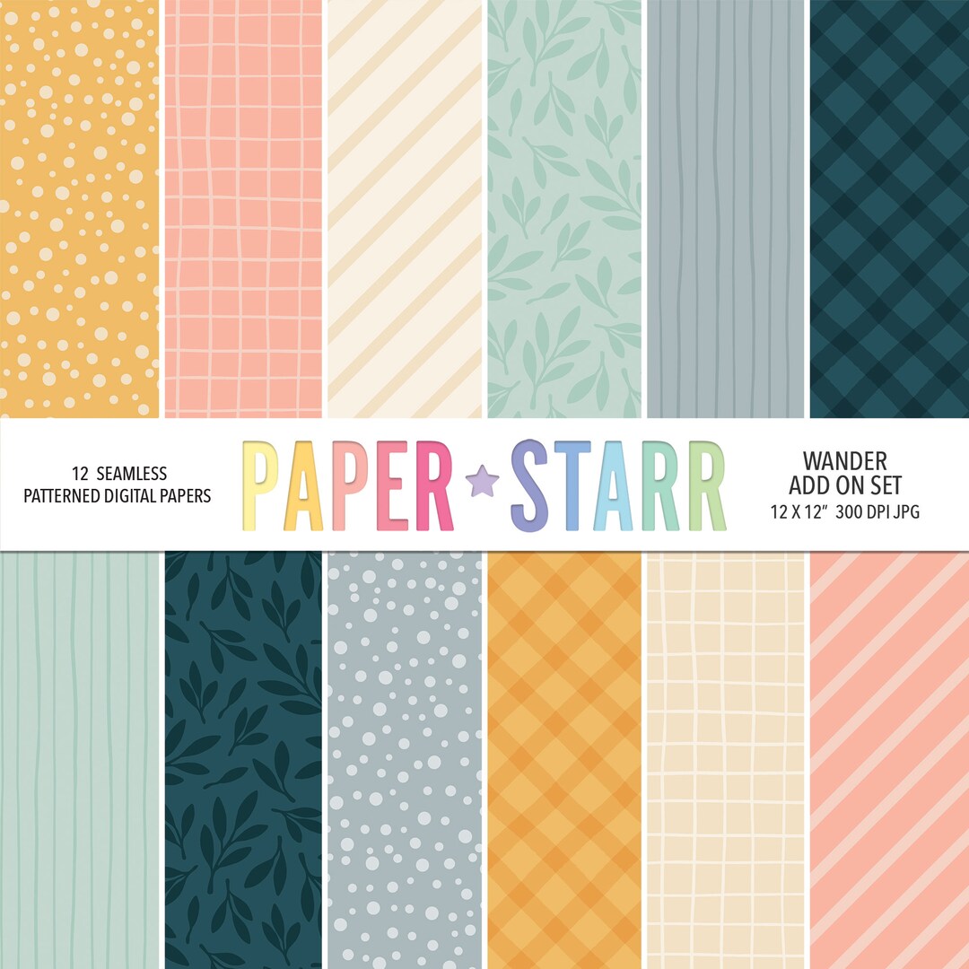 Spring Digital Paper, Travel Digital Paper, Geometric Digital Paper ...