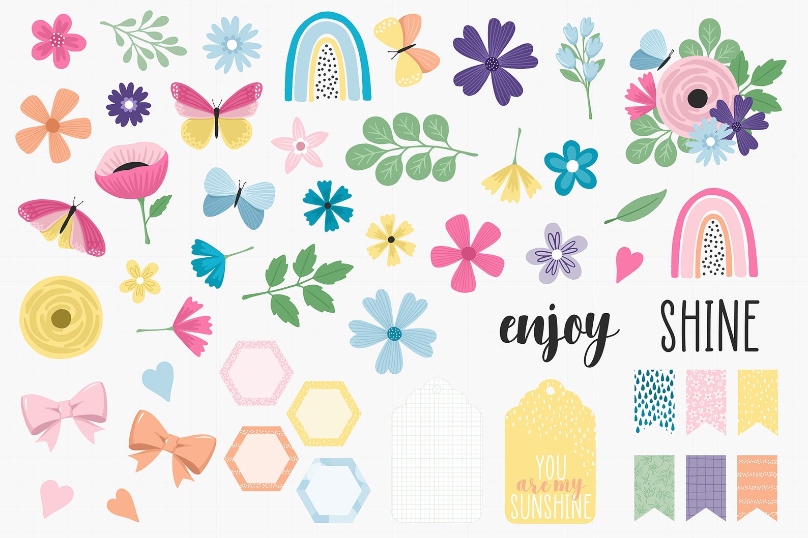 Spring Clipart, Floral Clip Art, Spring Party Invitation, Spring Floral ...