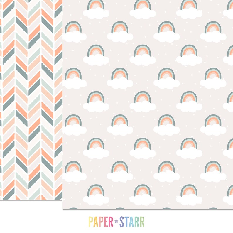 Boho Digital Paper, Boho Rainbow Patterns, Geometric Digital Paper ...