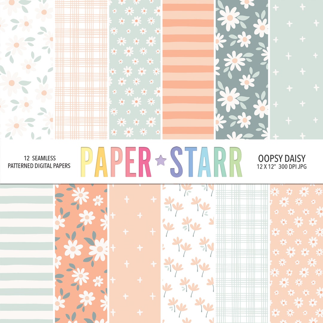 Summer Digital Paper, Daisy Digital Paper, Summer Floral Patterns ...