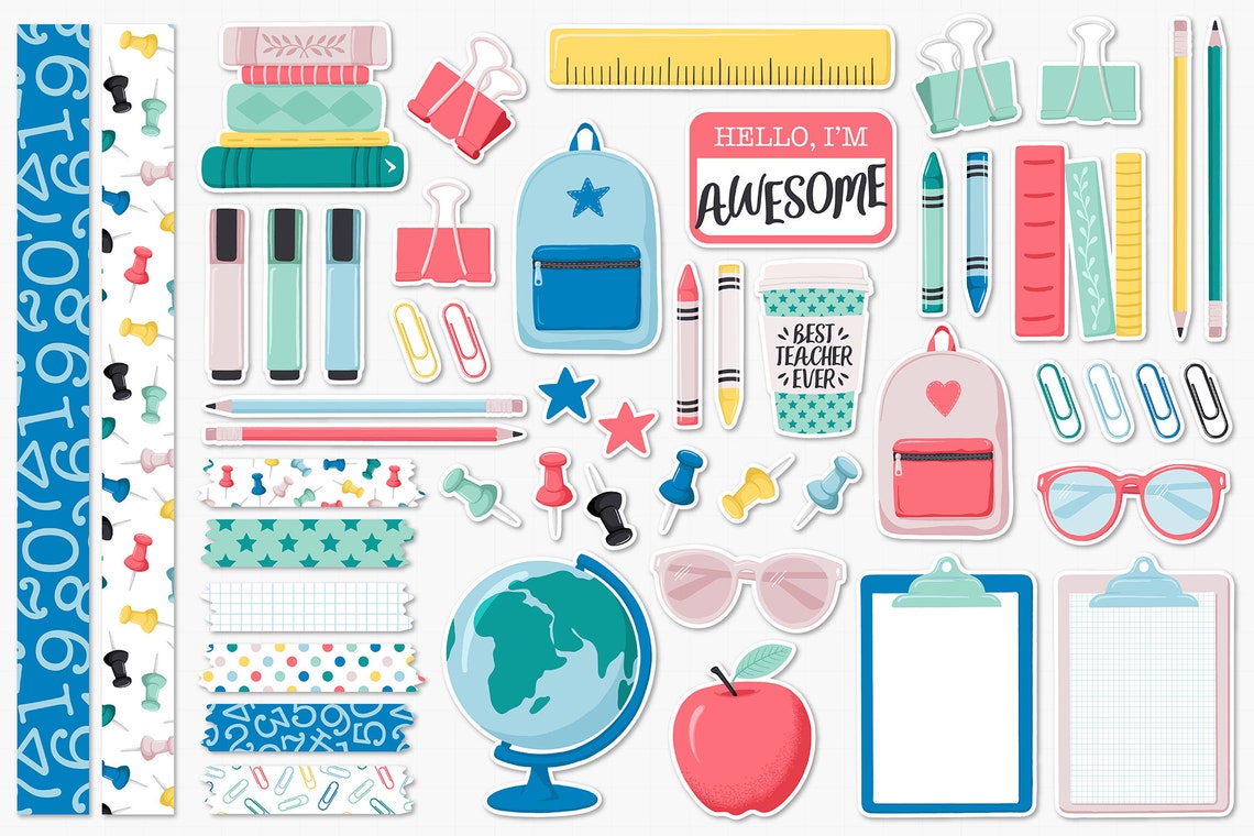 Back to School Clipart, Teacher Clipart, School Graphics, Classroom ...