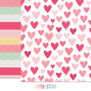 Valentines Digital Paper, Seamless Valentines Patterns for Valentines ...
