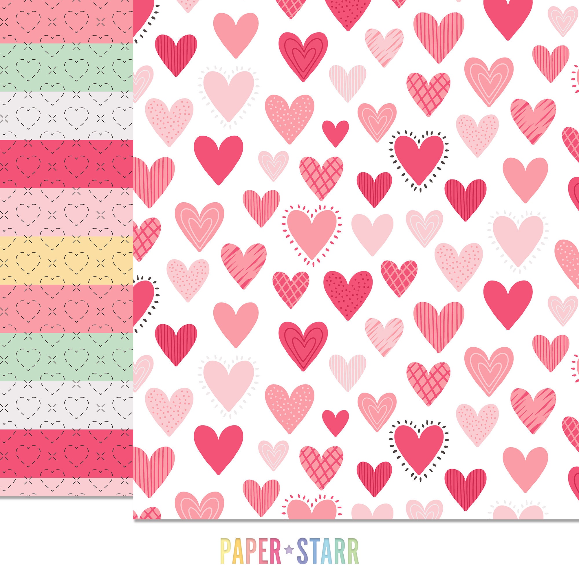 Valentines Digital Paper, Seamless Valentines Patterns for Valentines ...