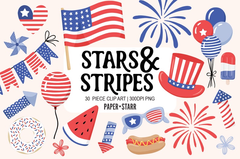 4th of July Clipart, American Clipart, Independence Day Clipart, USA ...