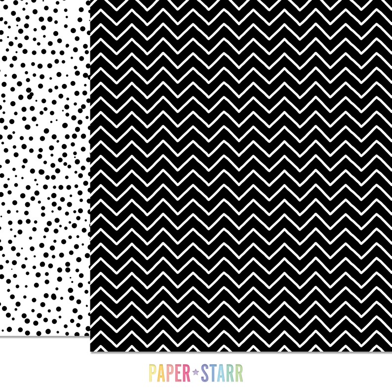 Black and White Digital Paper, Monochrome Backgrounds, Black and White ...