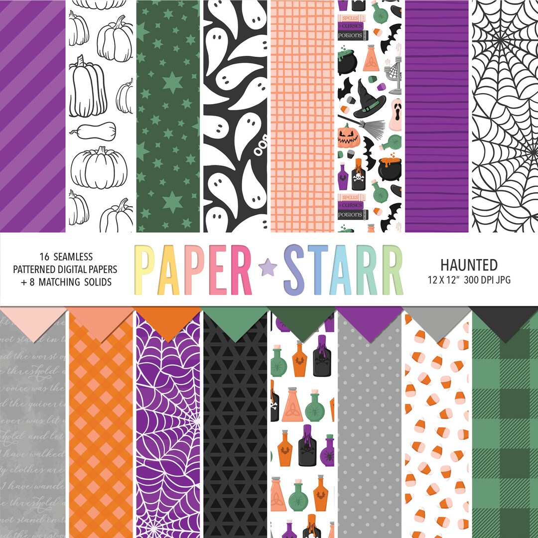 Halloween Digital Paper Pack, Seamless Spooky Patterns (digital ...