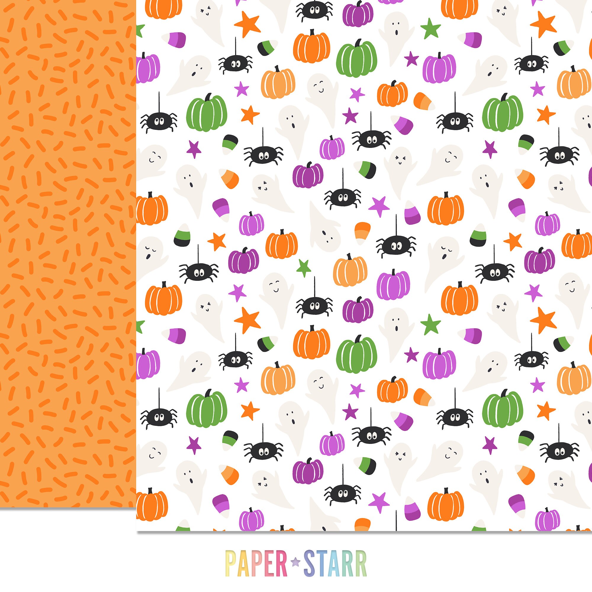 Halloween Digital Paper, Bright Halloween, Cute Halloween, Cute Ghost ...