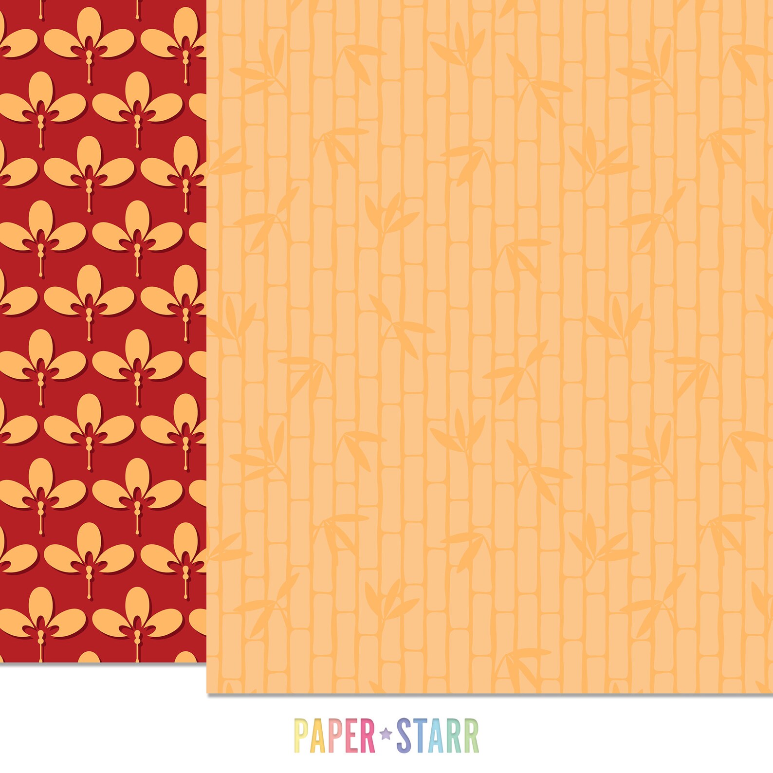 Chinese New Year Digital Paper, CNY Pattern, Bamboo Pattern, Chinese ...