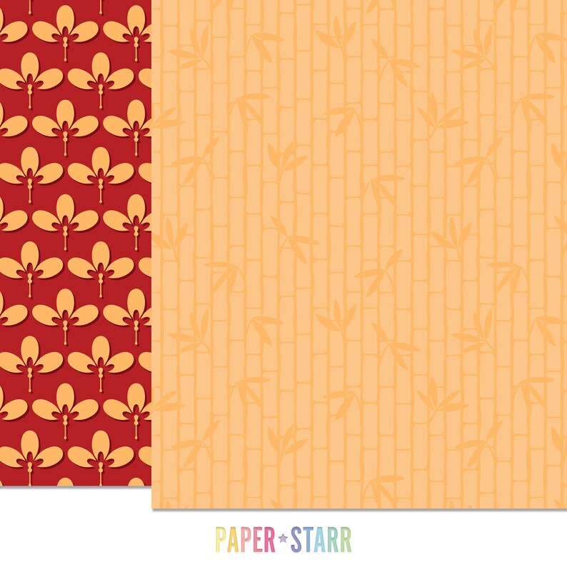 Chinese New Year Digital Paper, CNY Pattern, Bamboo Pattern, Chinese ...