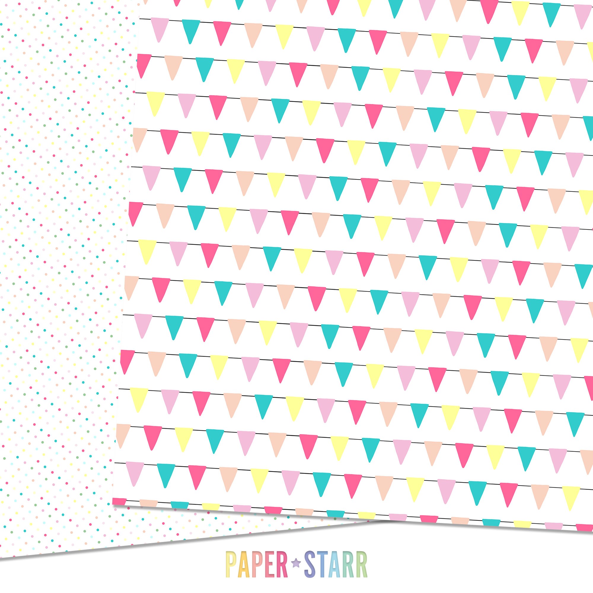Birthday Digital Paper and Birthday Clipart Set Party - Etsy