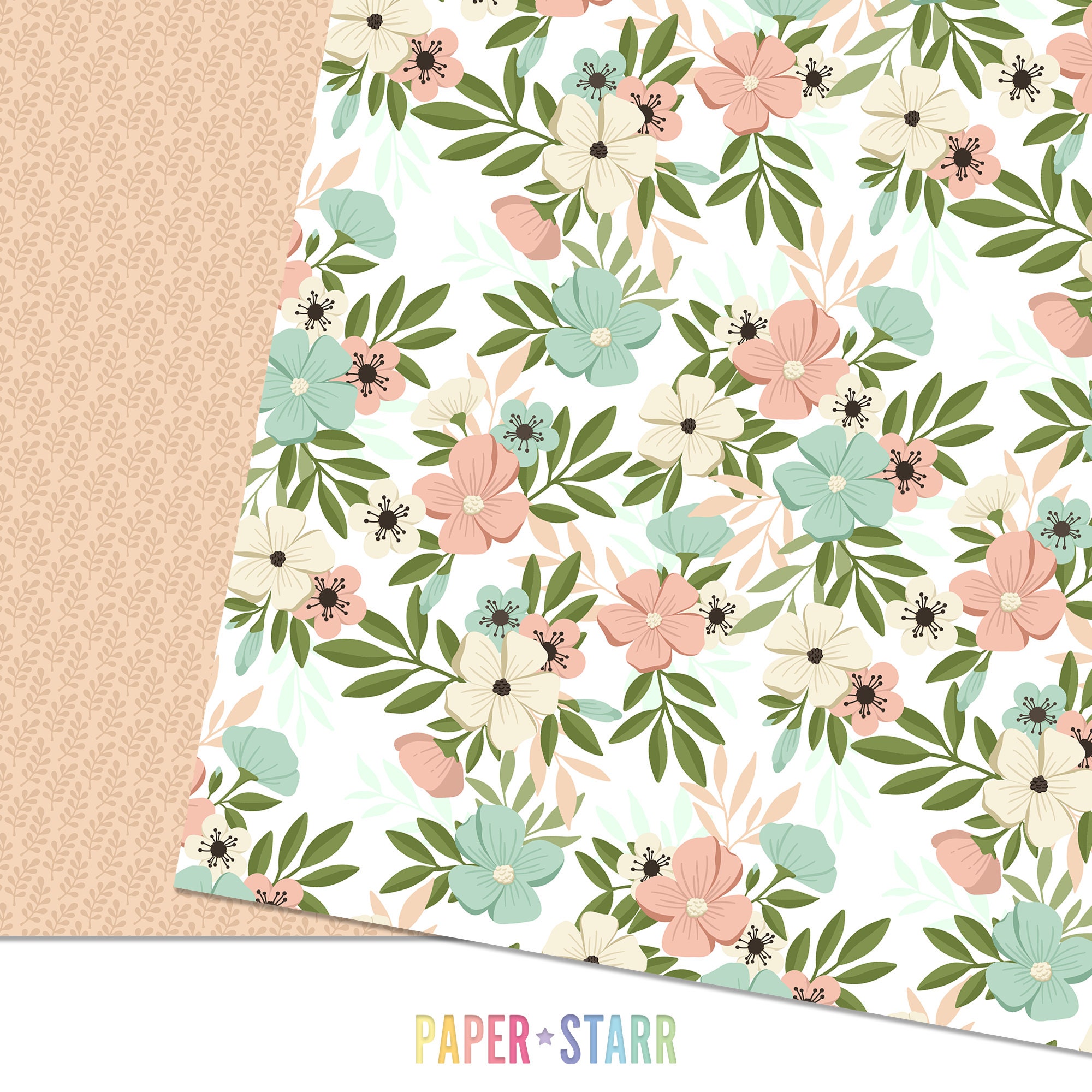 Spring Digital Paper Spring Clipart Secret Garden Digital - Etsy