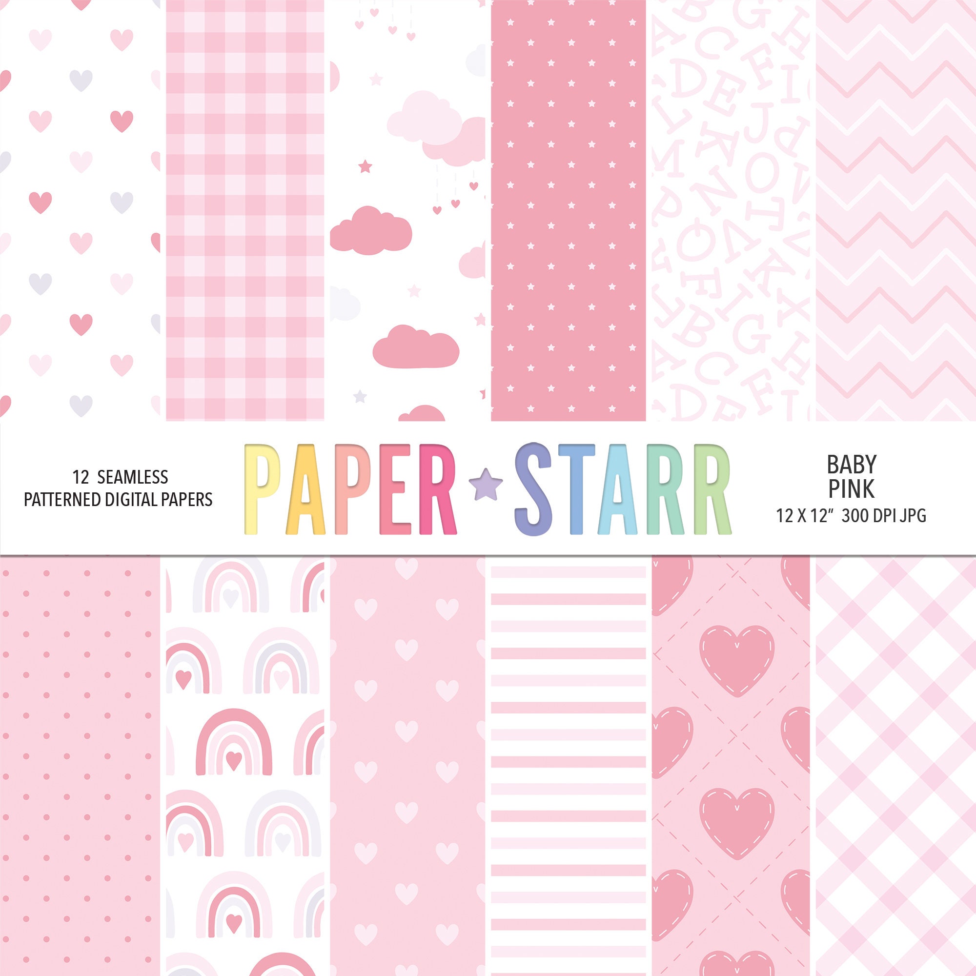 Baby Pink Digital Paper, Baby Girl, New Baby, Nursery Patterns, Baby ...