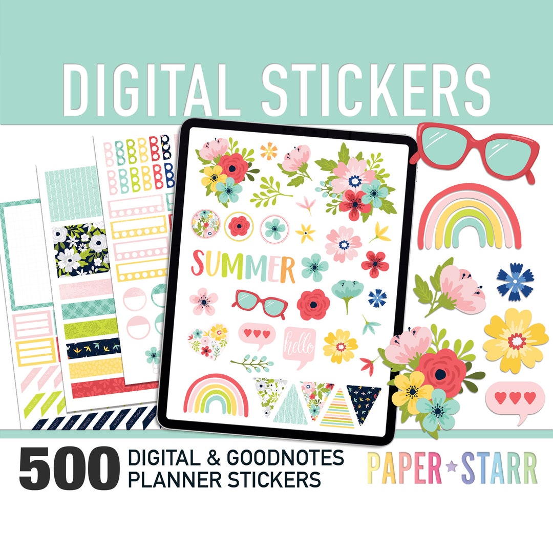 500 Summer Digital Planner Stickers, Summer Goodnotes Stickers, Summer ...
