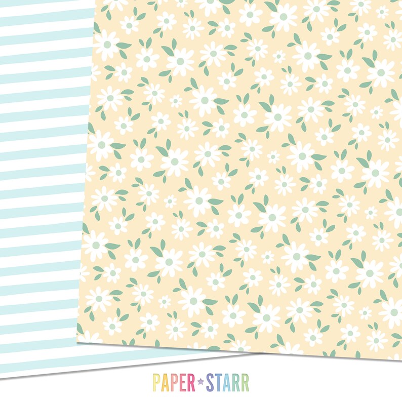 Summer Digital Paper, Daisy Digital Paper, Summer Floral Patterns ...