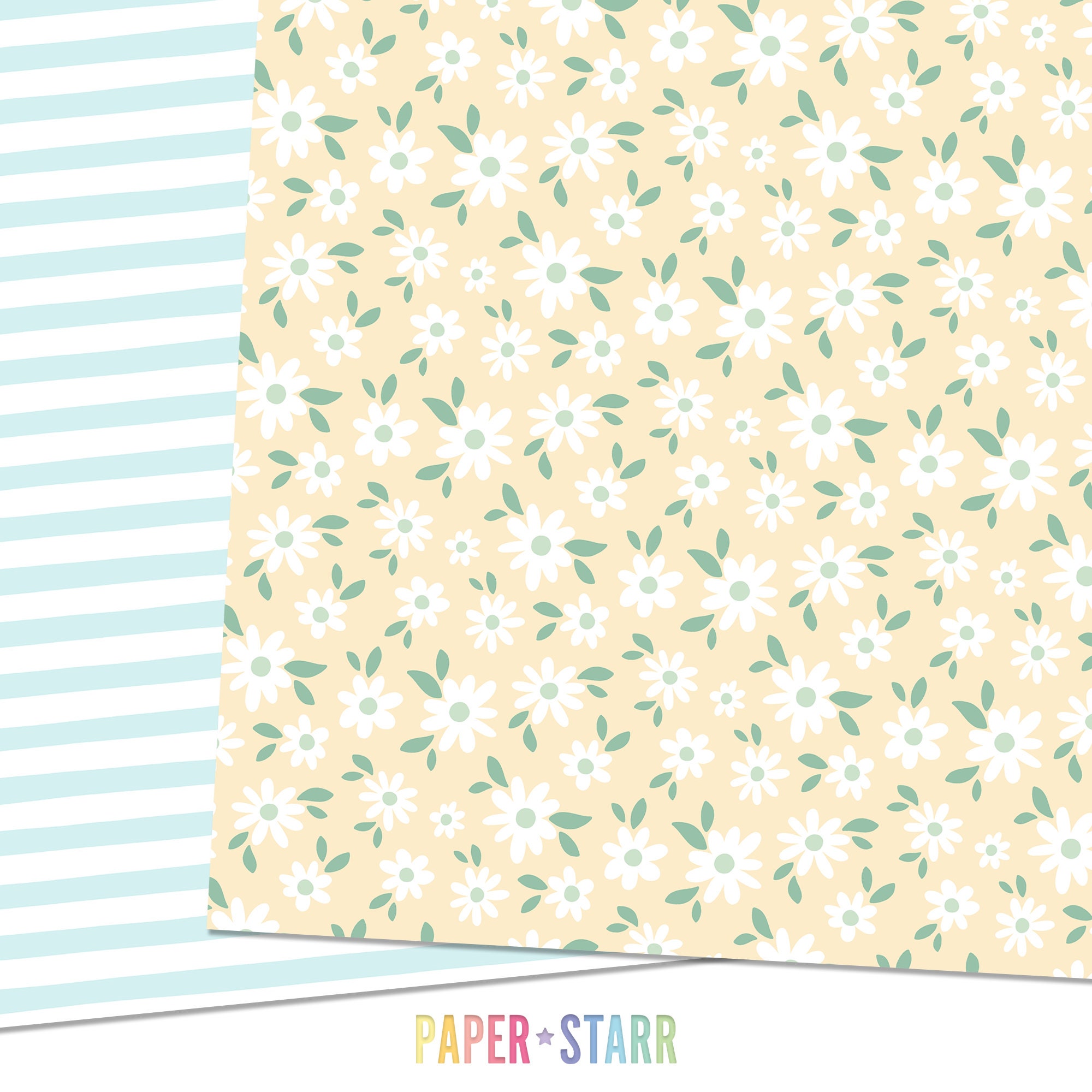 Summer Digital Paper, Daisy Digital Paper, Summer Floral Patterns ...