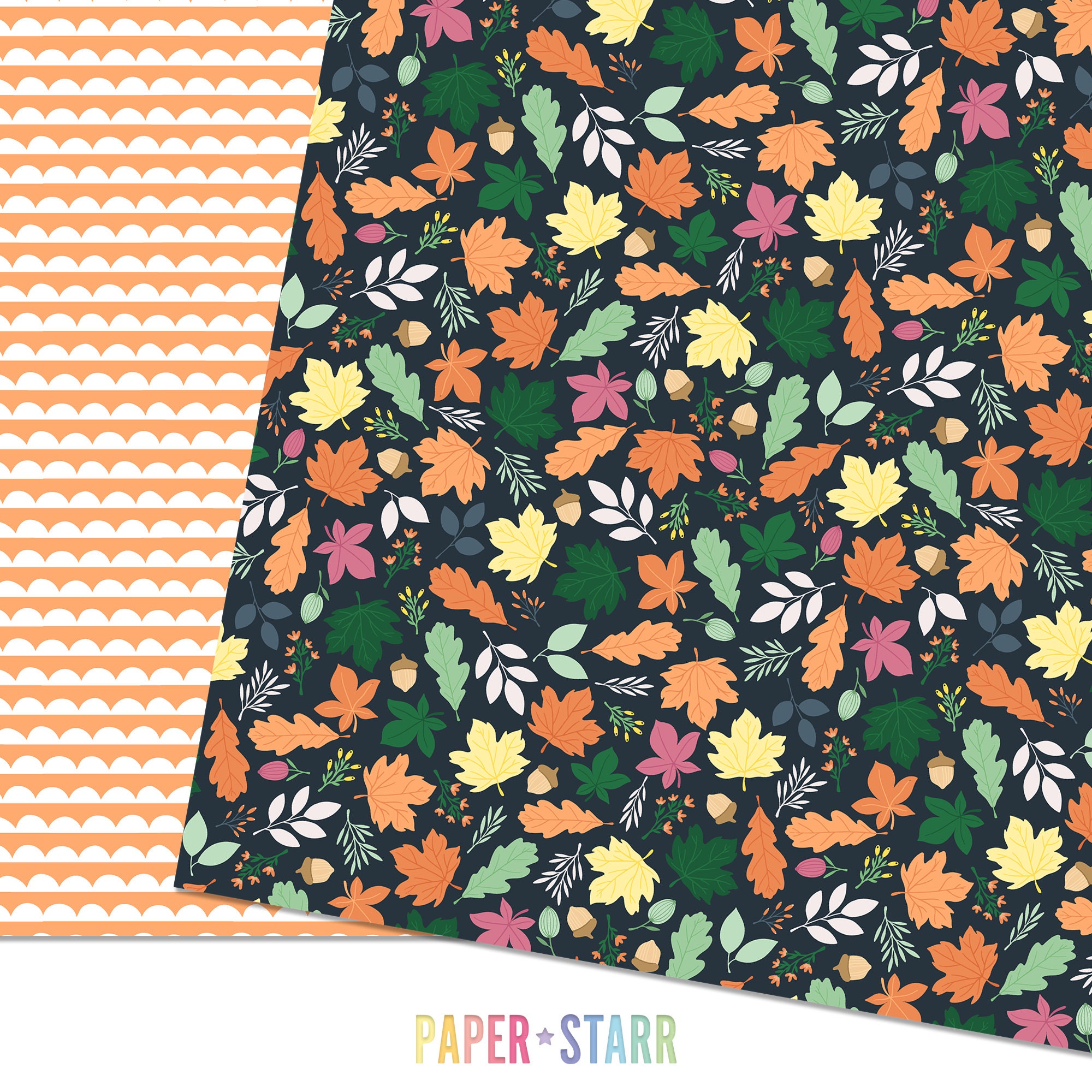 Fall Digital Paper, Autumn Digital Paper, Seamless Fall Patterns for ...