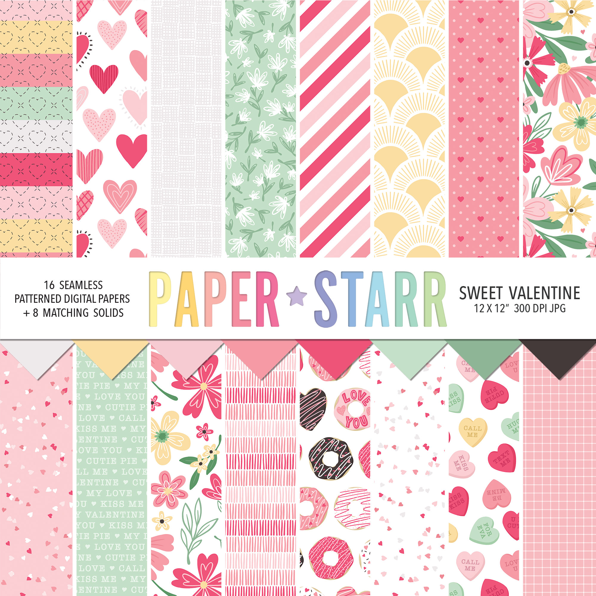 Valentines Digital Paper, Seamless Valentines Patterns for Valentines ...