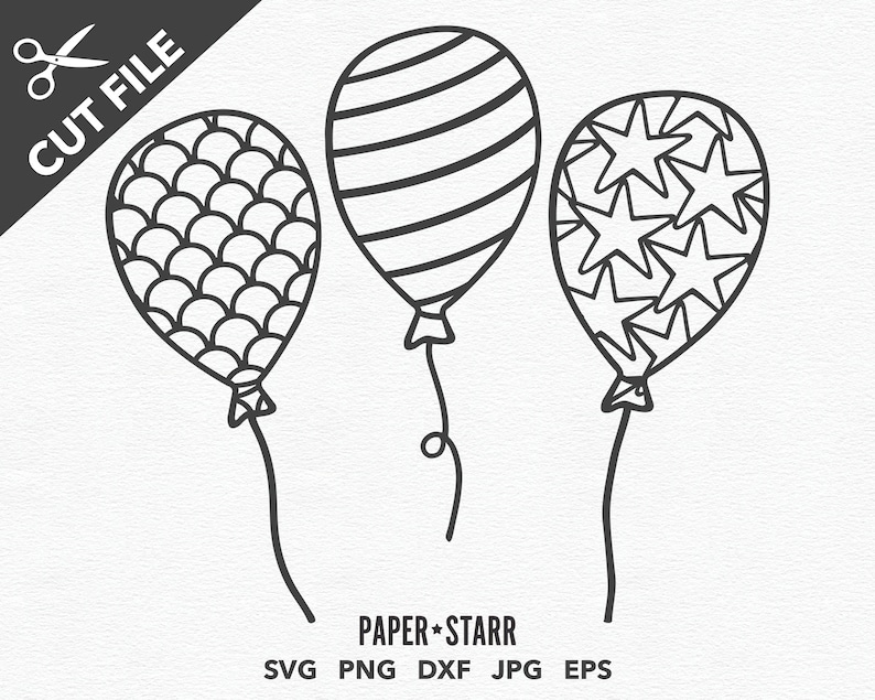 Globos de cumpleaños SVG, Globo SVG, Fiesta de cumpleaños SVG, Feliz ...