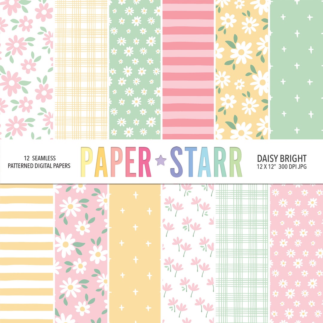 Summer Digital Paper, Daisy Digital Paper, Summer Floral Patterns ...