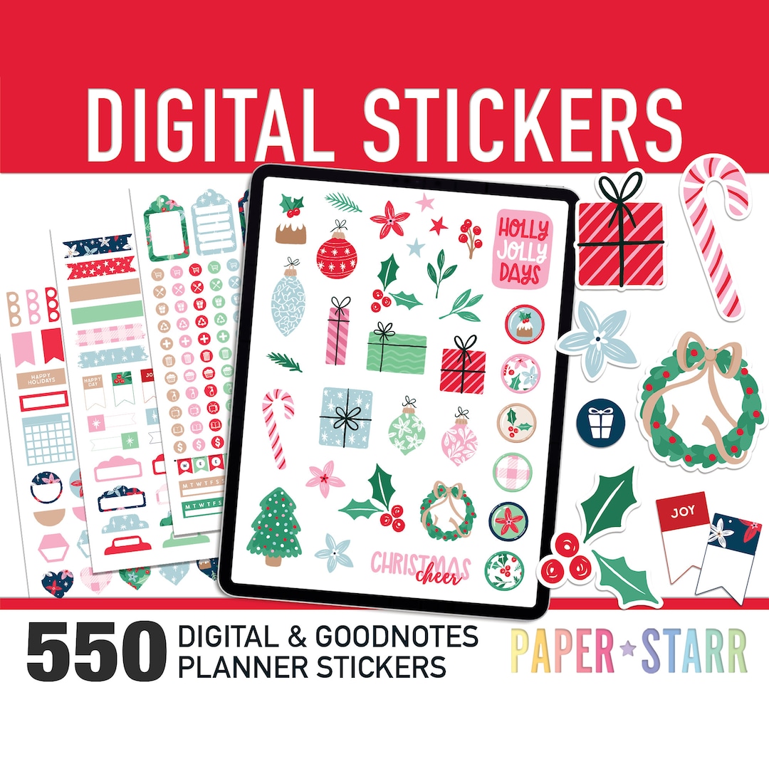 Christmas Digital Stickers, Christmas Planner Stickers, Christmas ...