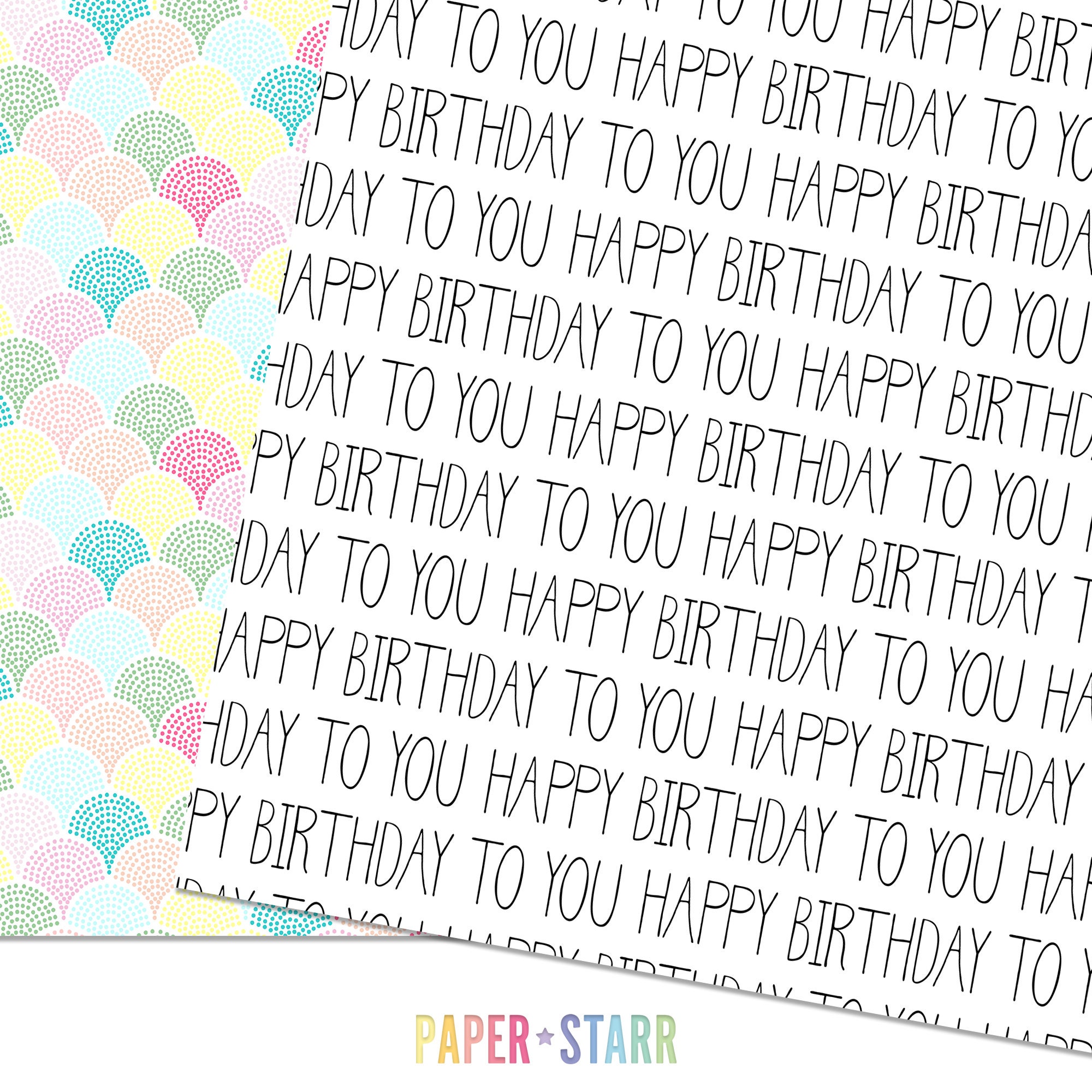 Birthday Digital Paper and Birthday Clipart Set, Party Invitation ...