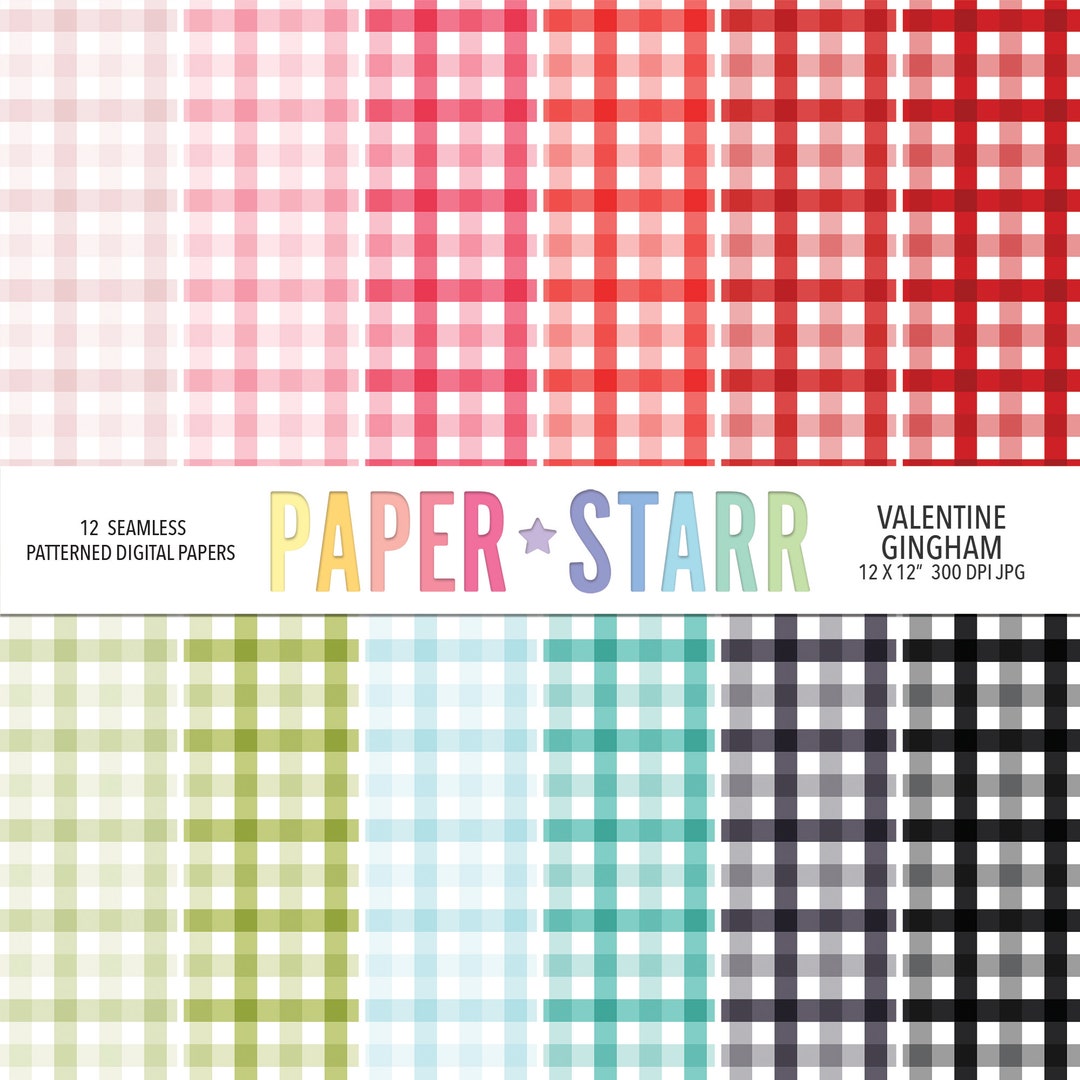 Gingham Digital Paper, Valentines Digital Paper, Gingham Pattern ...