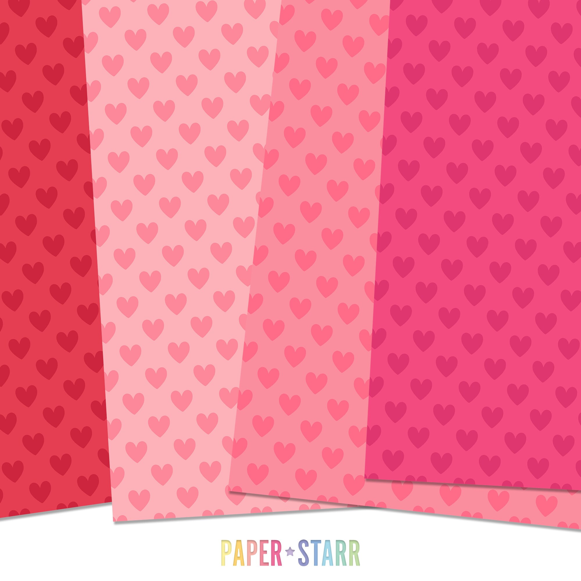 Rainbow Digital Paper, Heart Digital Paper, Rainbow Heart Pattern ...