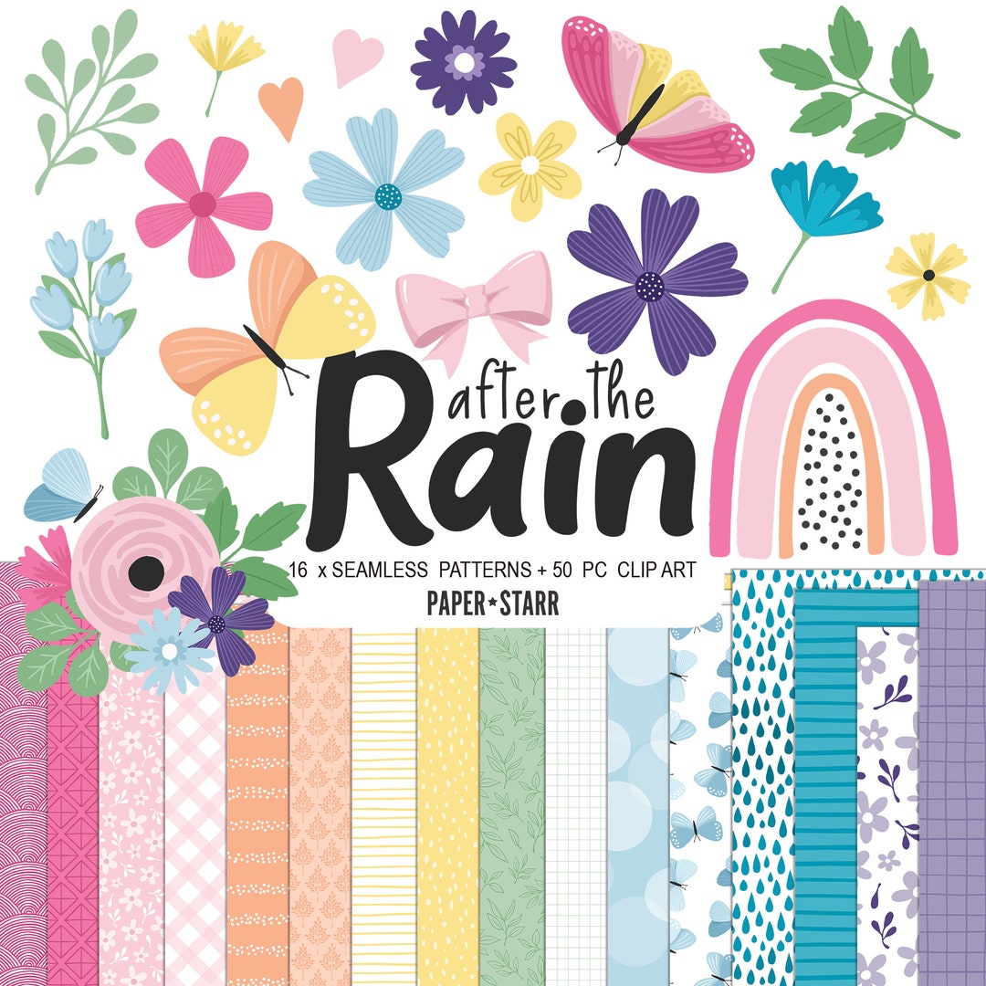 Spring Digital Paper, Spring Clipart, Floral Digital Paper, Floral ...