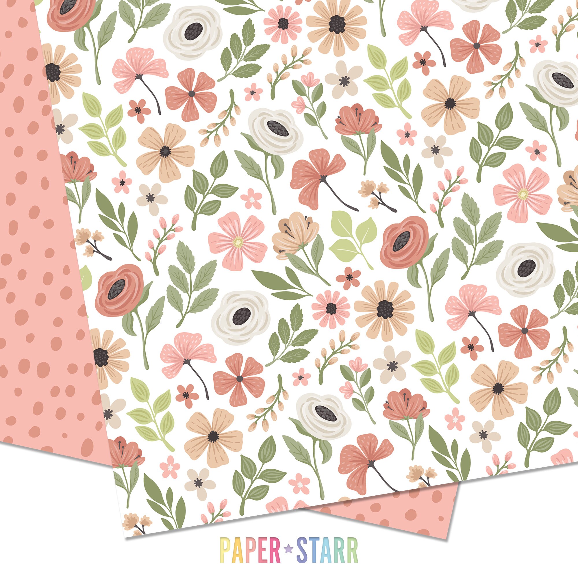 Fall Digital Paper, Autumn Digital Paper, Fall Floral Patterns, Fall ...