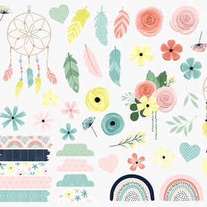 Spring Clipart, Boho Clipart, Spring Floral PNG, Floral Clip Art ...