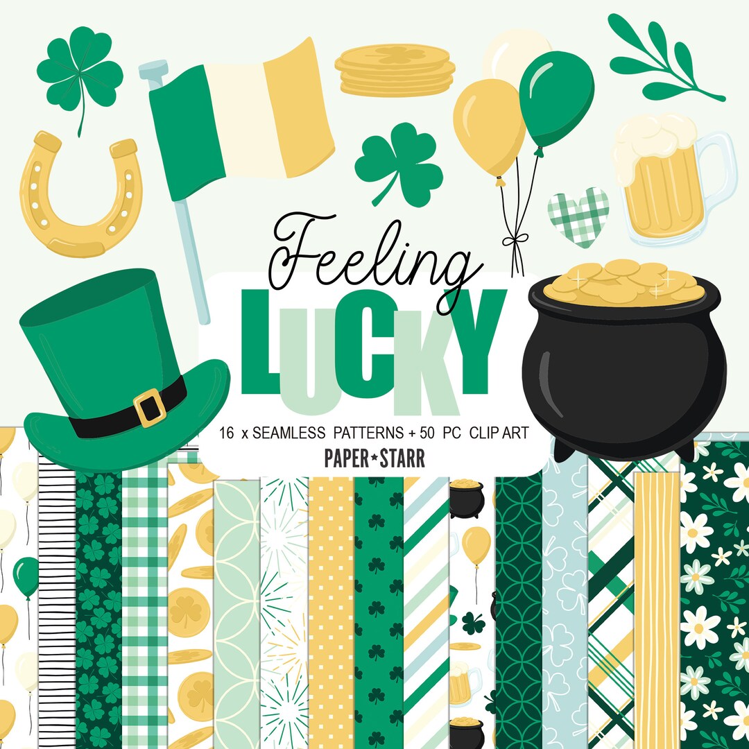 St Patricks Day Digital Paper, St Patricks Day Clipart, Irish Digital ...
