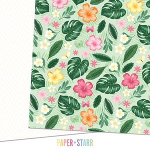 Summer Digital Paper, Tropical Digital Paper, Summer Clipart, Tropical ...