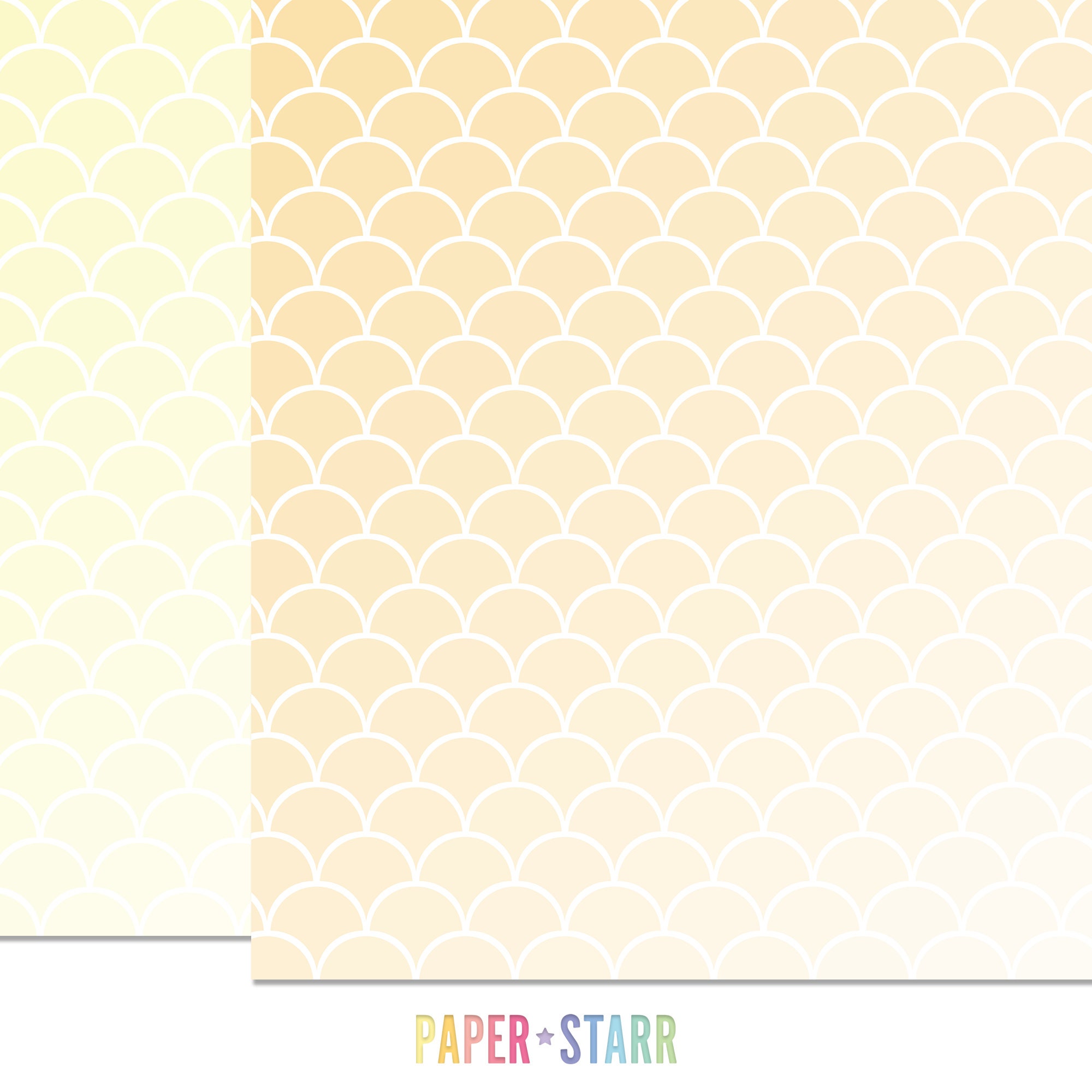 Rainbow Scallop Digital Paper, Mermaid Digital Paper, Scallop ...