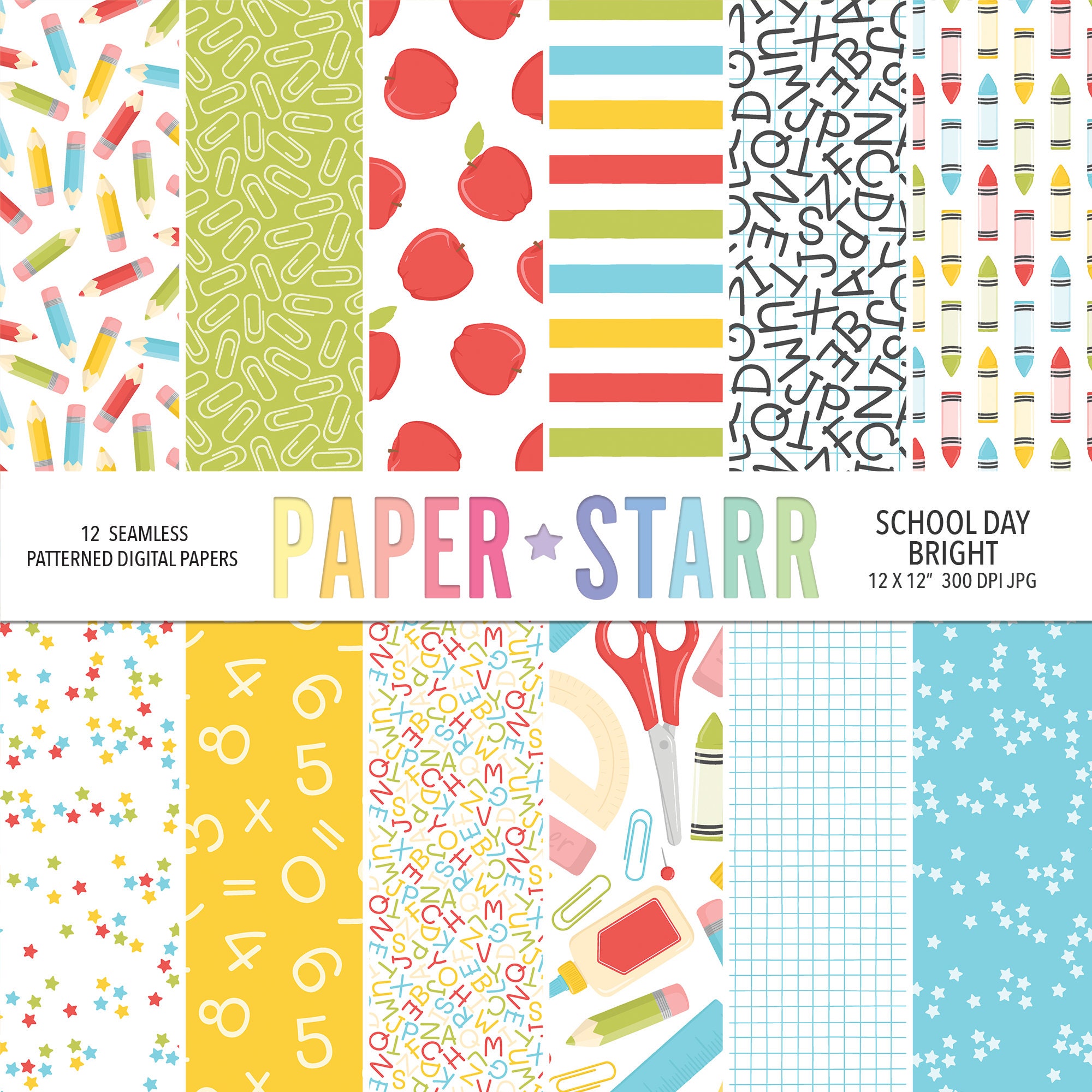 Back to School Digital Paper, Classroom Backgrounds, Teacher Patterns ...