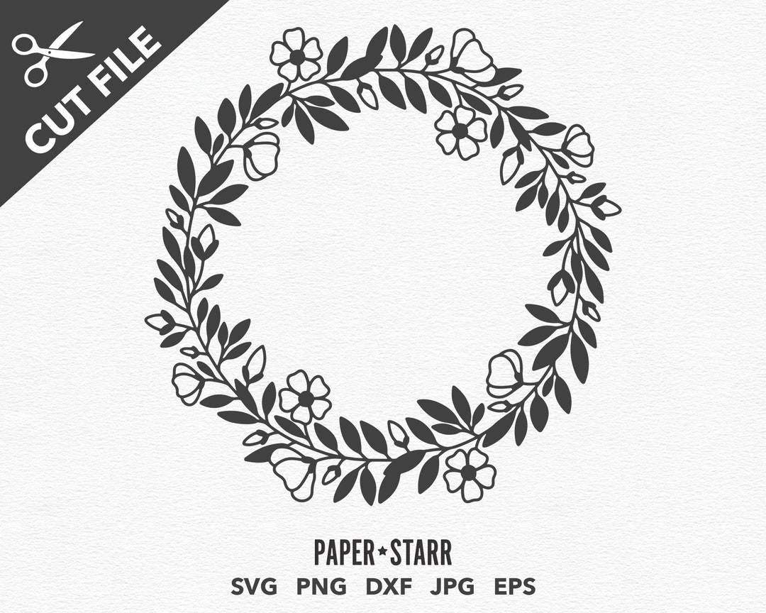 Wreath SVG File, Laurel Wreath SVG, Leaf Wreath Clip Art, Monogram ...